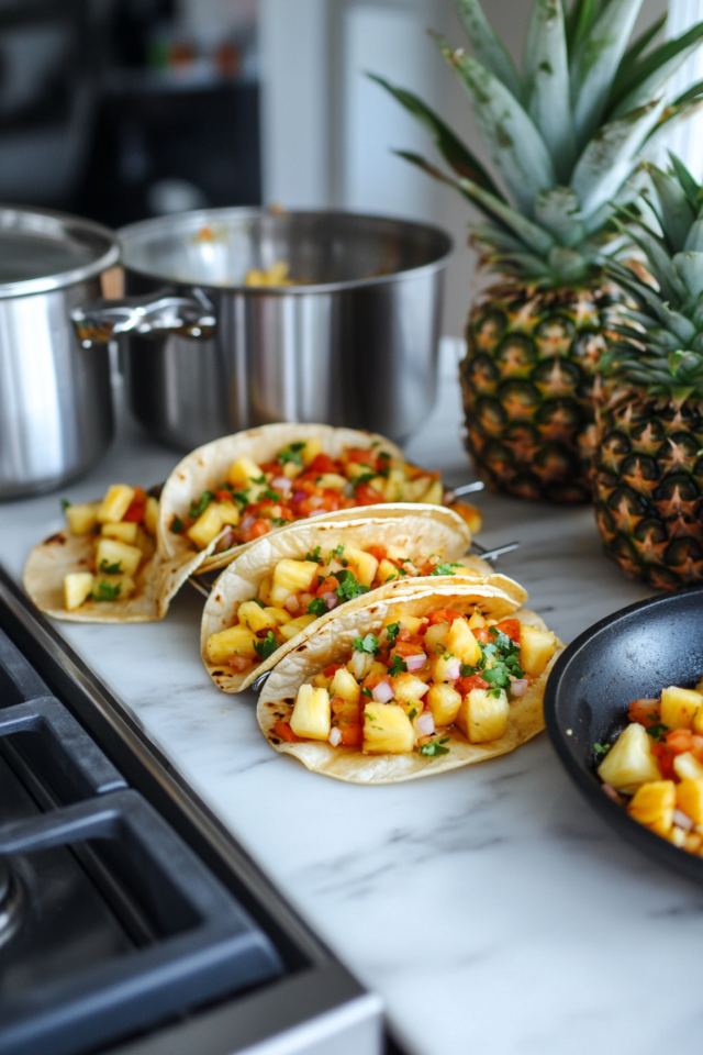 Red Chili Shrimp With Pineapple Salsa
