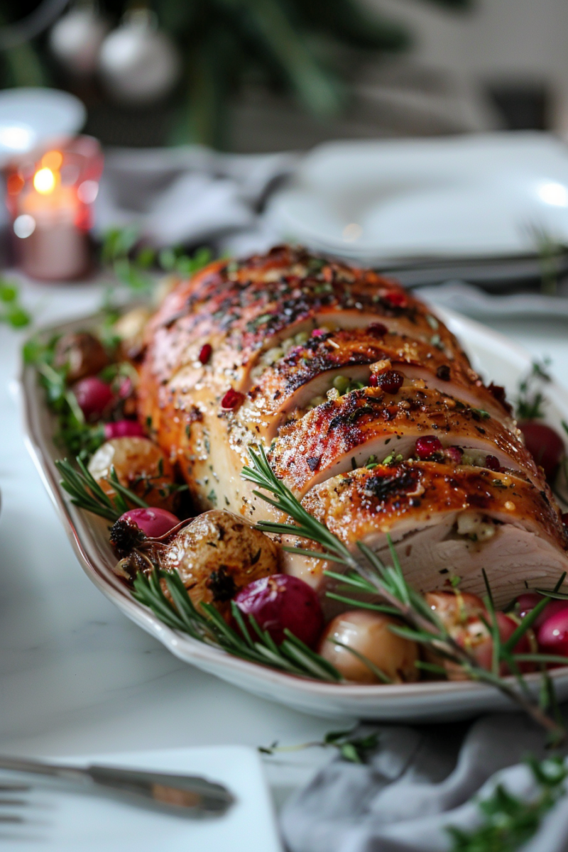 Stuffed Turkey Breast Recipe (Served Along with Dirty Rice)