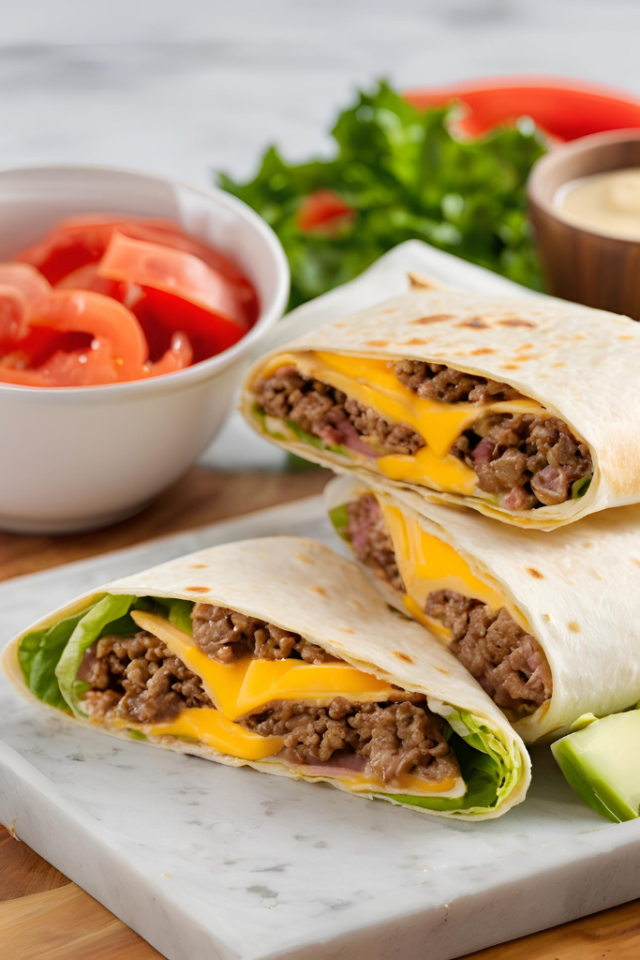 Grilled Cheeseburger Wraps Recipe
