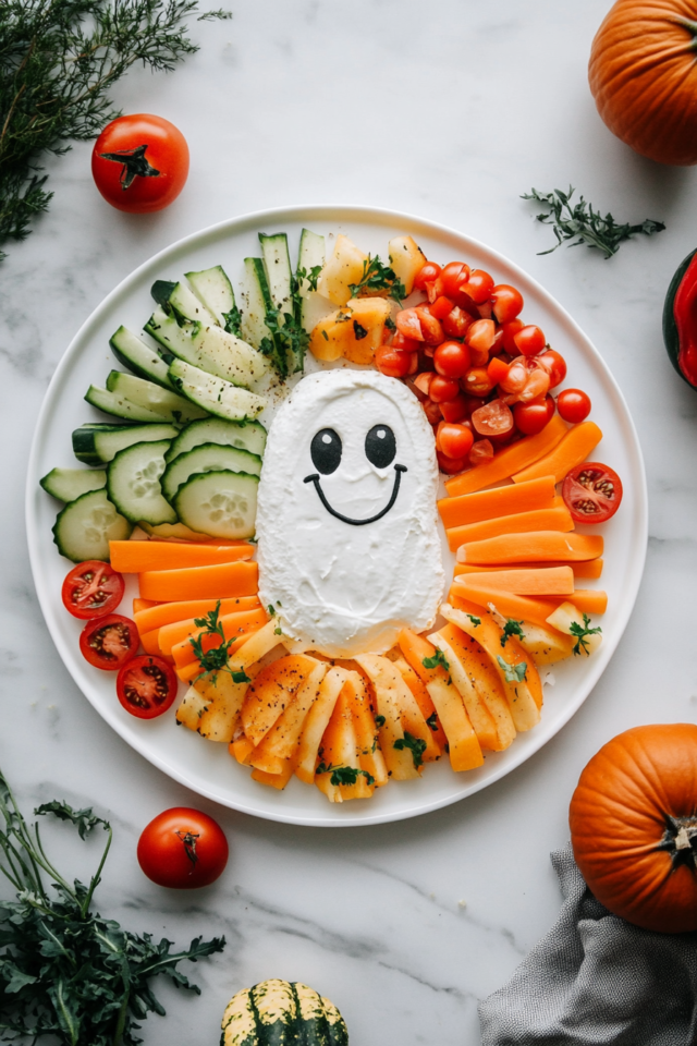 Halloween Ghost Veggie Platter Recipe