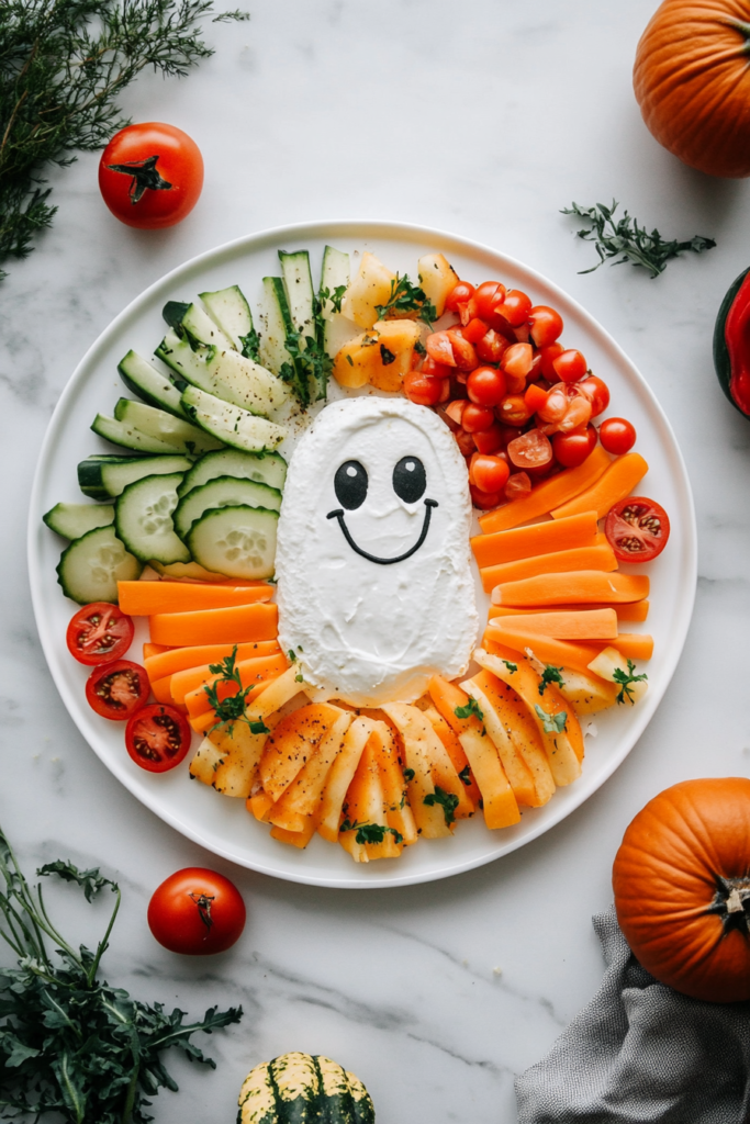 Halloween Ghost Veggie Platter Recipe