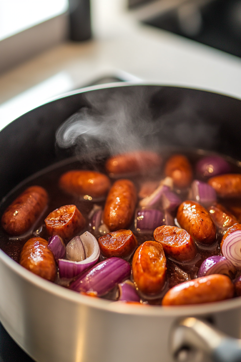 Halloween Bloody Spaghetti with Sausage Fingers Recipe