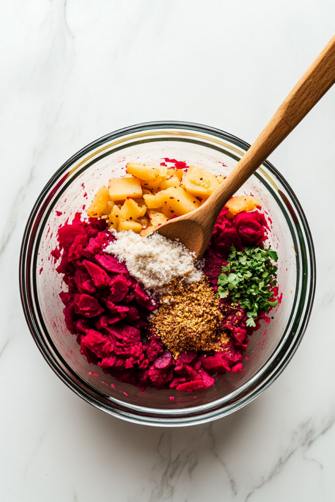 Christmas Sweet Potato And Beetroot Tikki Recipe