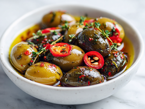 Crispy Olives With Calabrian Chile Sauce Recipe!