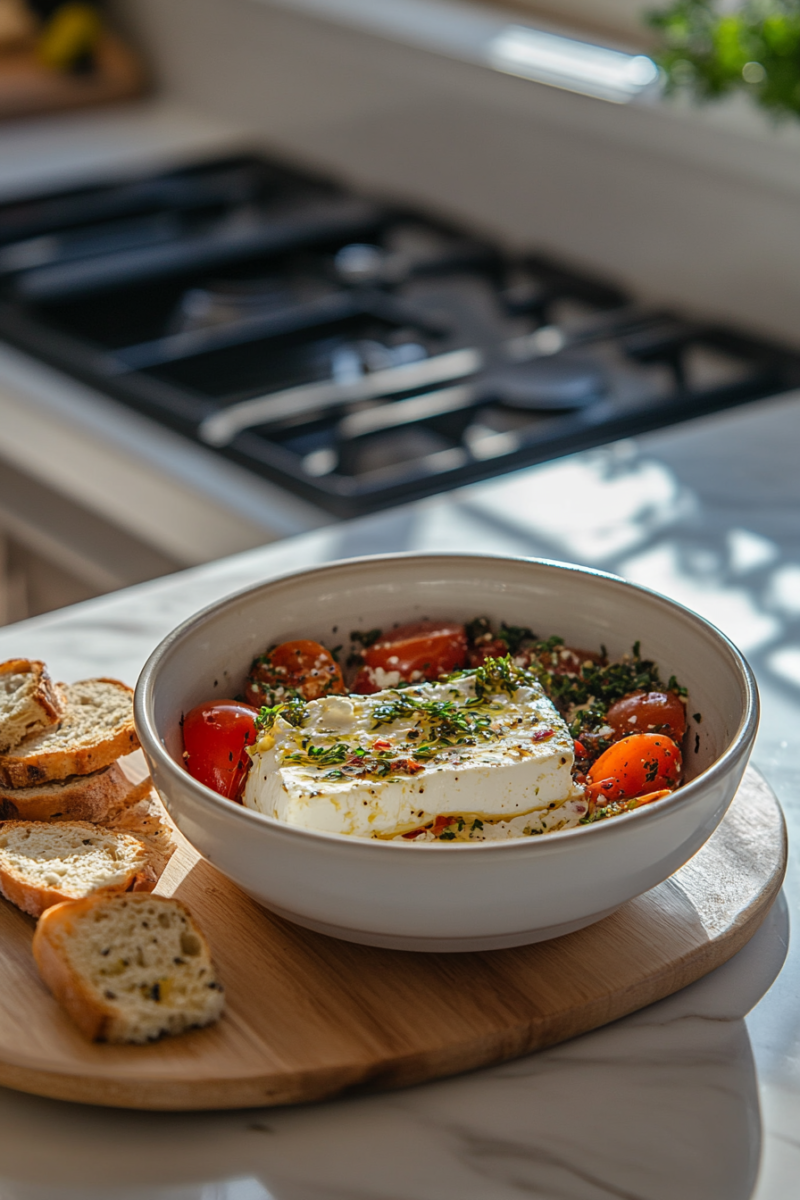Christmas Green Peppercorn-marinated Feta Recipe