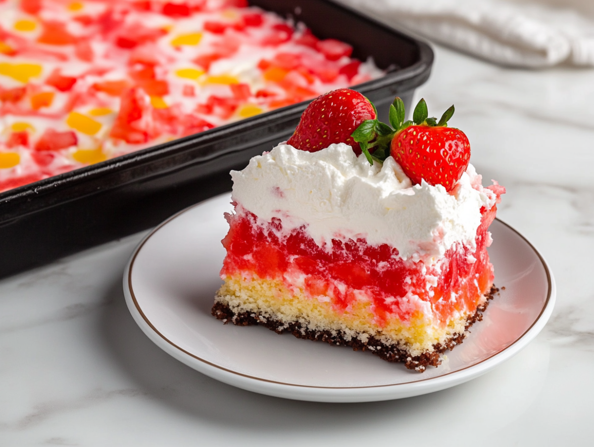 Strawberry Jello Poke Cake Recipe