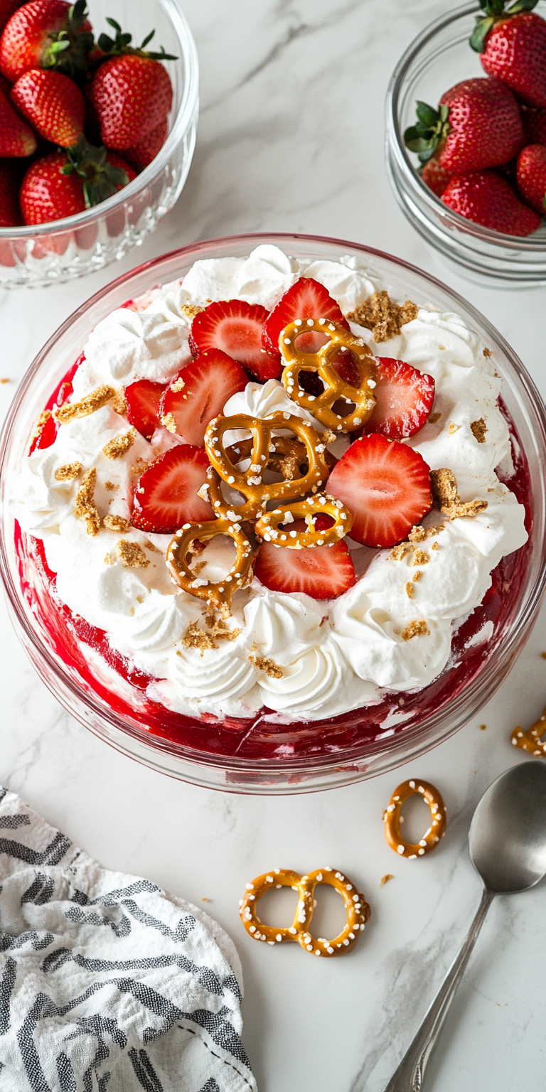 strawberry pretzel cake
