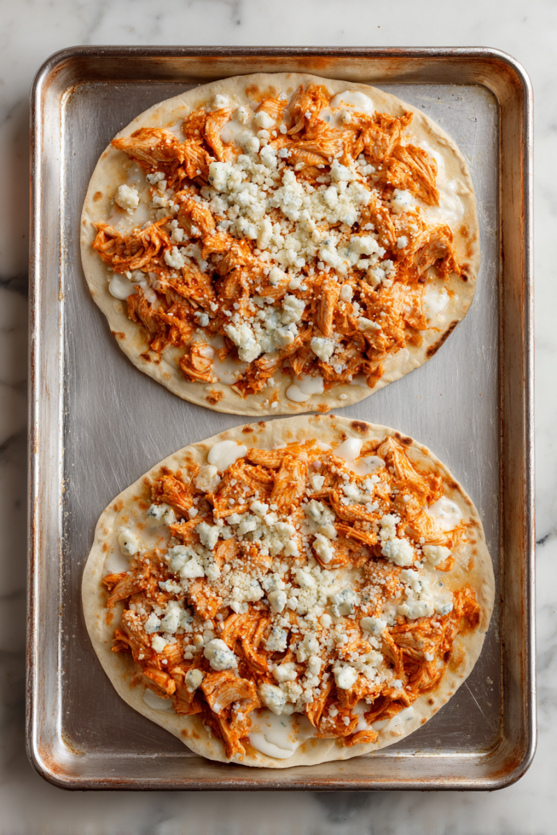 Quick & Easy Buffalo Chicken Flatbread Recipe!