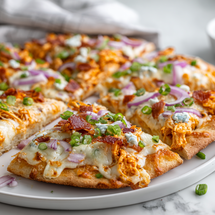 Quick & Easy Buffalo Chicken Flatbread Recipe!