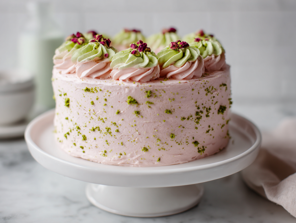Easy Strawberry Matcha Cake Recipe!