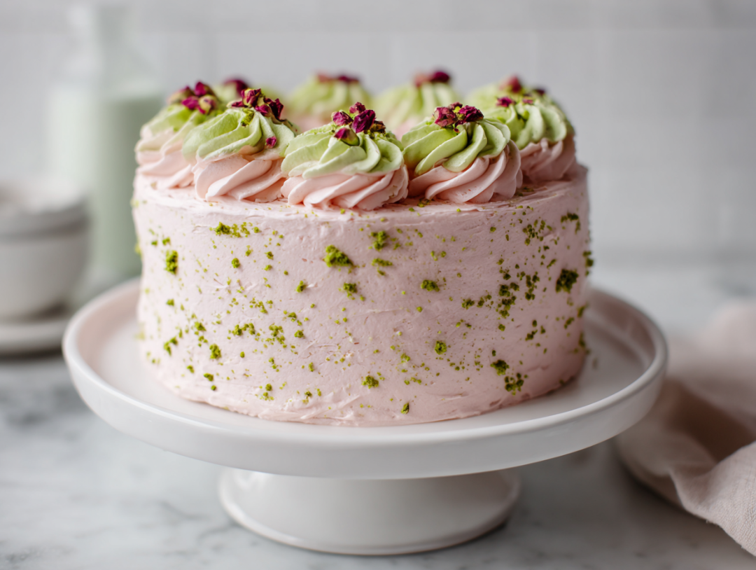 Easy Strawberry Matcha Cake Recipe!