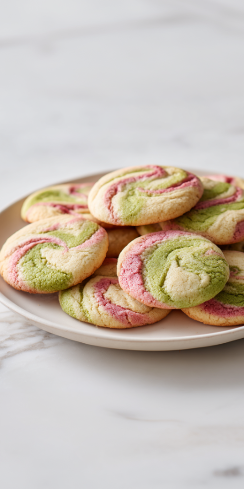 Delicious Strawberry Matcha Marble Cookies Recipe!
