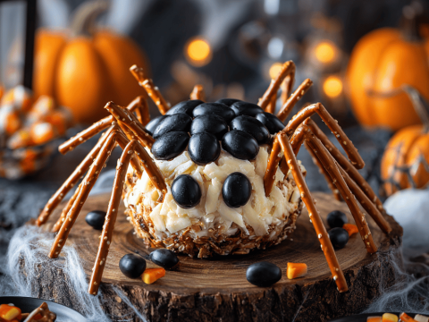 Halloween Spider Cheese Ball: A Creepy-Cool Crowd-Pleaser